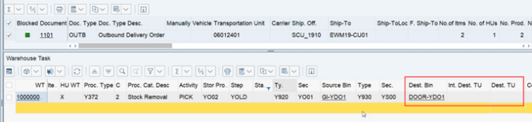 Reveal SAP EWM – Options for the destination of loading tasks